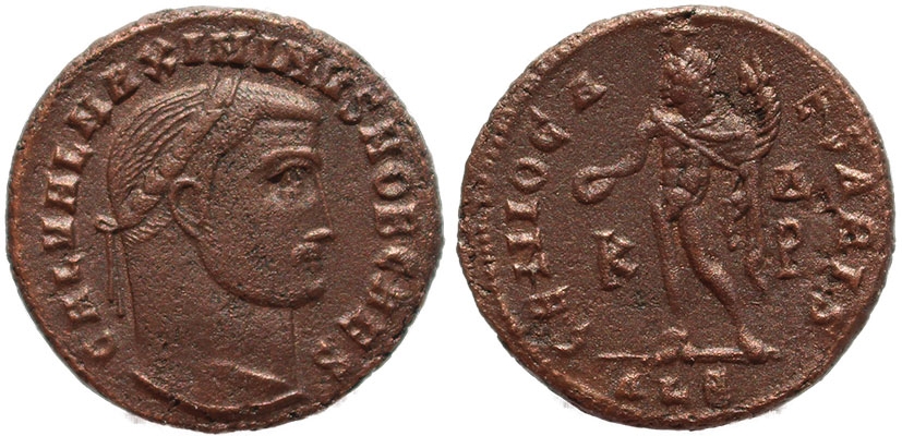 Roman coin of Maximinus II Ae follis - Alexandria Mint | Roman Imperial ...