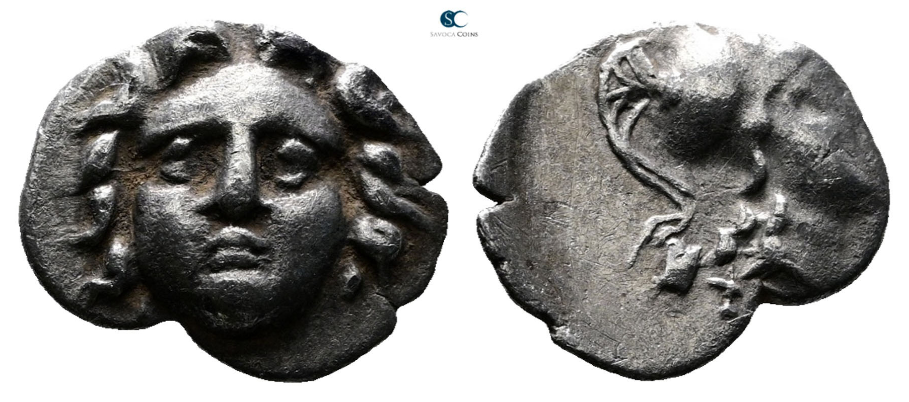 Ancient Greek coin from Pisidia, Selge. Gorgon and Athena | Greek Coins