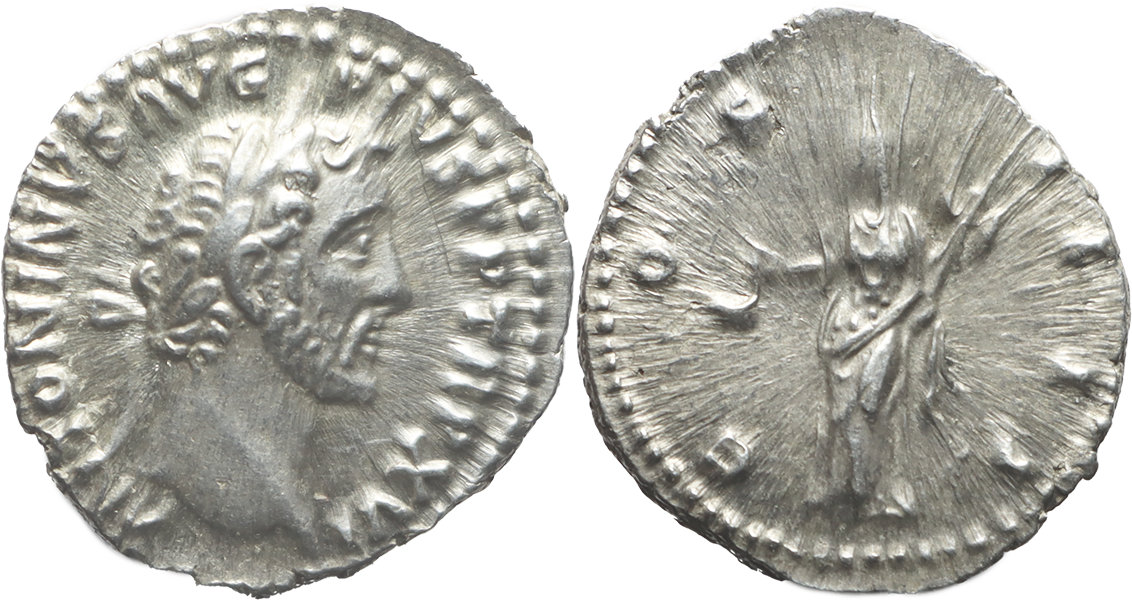 Ancient Roman silver coin of the Emperor Antoninus Pius - COS IIII ...