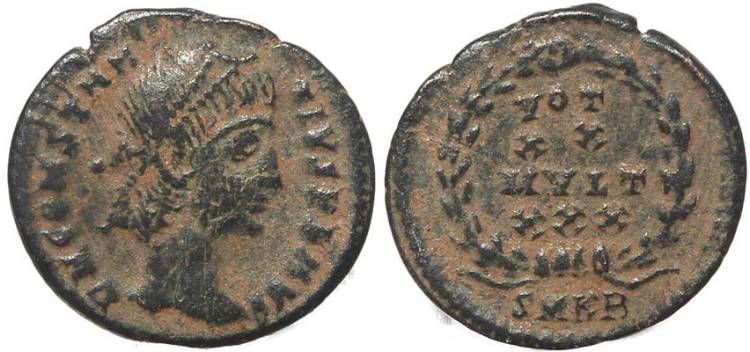 Roman coin of Constantius II - VOT XX MVLT XXX - Cyzicus | Roman ...