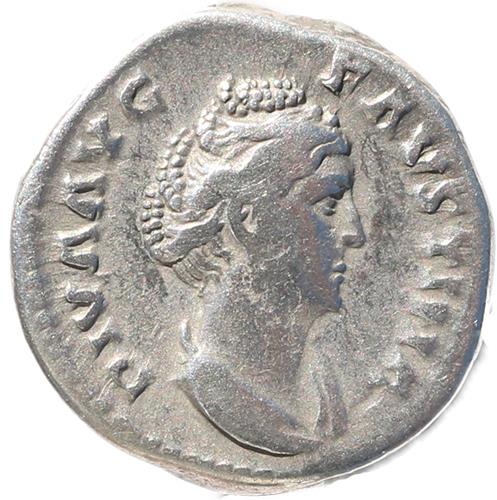 Roman coin of Faustina AR silver denarius - PIETAS AVG | Roman Imperial ...