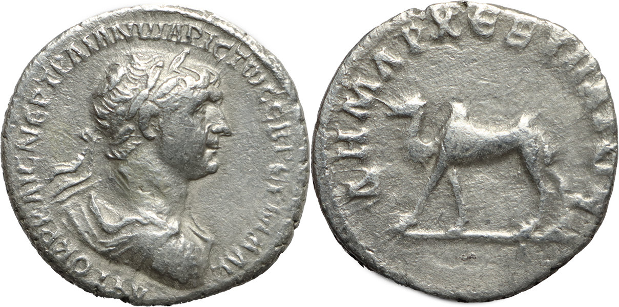 Roman silver drachm of the Emperor Trajan - Camel | Roman Imperial Coins