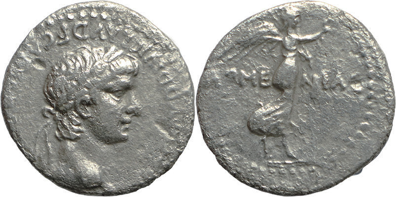 Ancient Roman Silver coin of the Emperor Nero and Divus Claudius AR ...