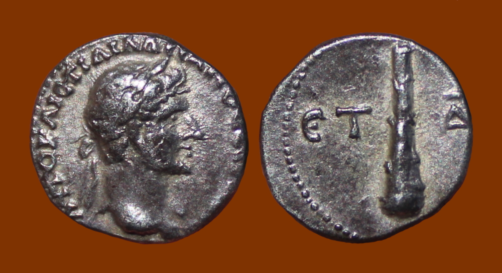 Hadrian, AR Hemidrachm of Caesarea in Cappadocia, Club Type, Excellent ...