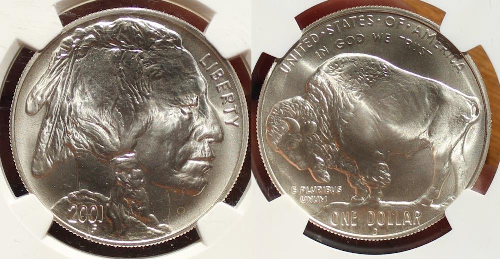 2001 Buffalo Dollar, Modern US Commemorative. NGC MS69 | Commemoratives