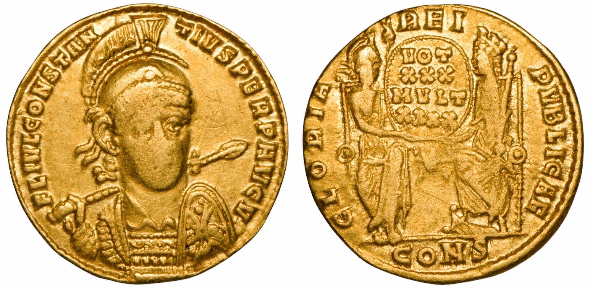 Roman Empire: Constantius II, Circa 337-361 AD. Gold Solidus. Mint ...