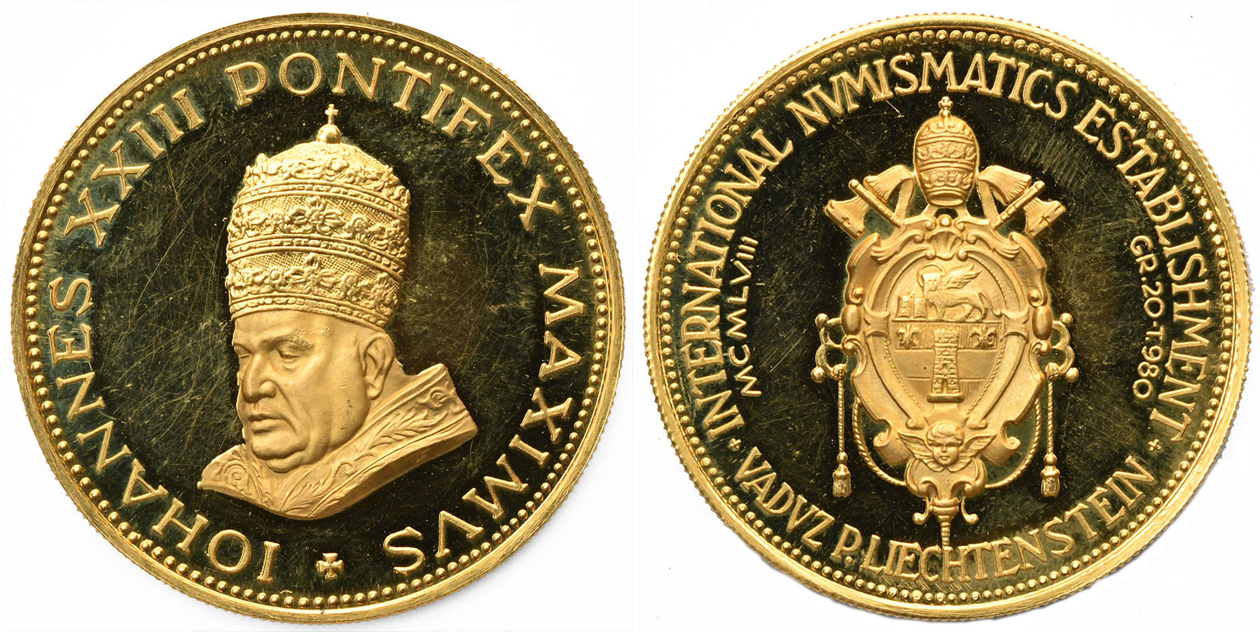 Liechtenstein – Gold Medal year 1958. Pope John XXIII | Tokens & Medals