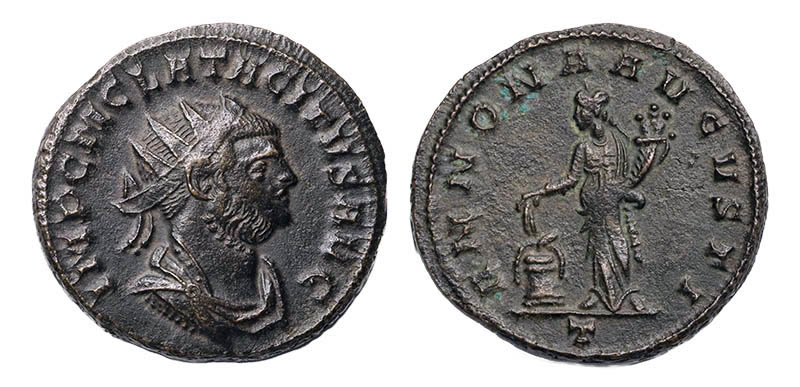Roman Imperial: Antonianus of Tacitus with an amazing special portrait!