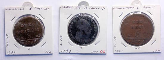 Italian States: Napoli 8 Tonesi 1897 and 1798, 6 Tornesi 1801 (3)