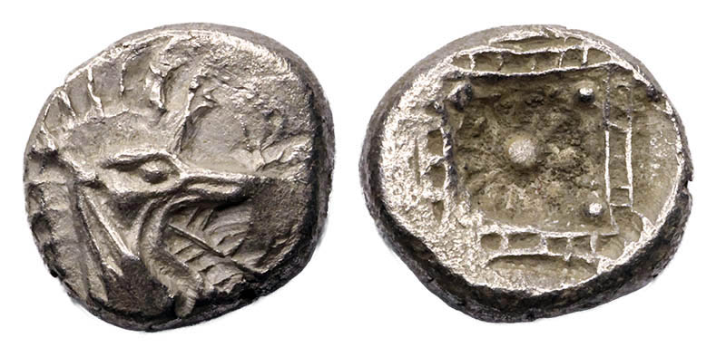 Greek coins. Nice Kindya / CARIA, Halikarnassos AR silver Hekte with ...