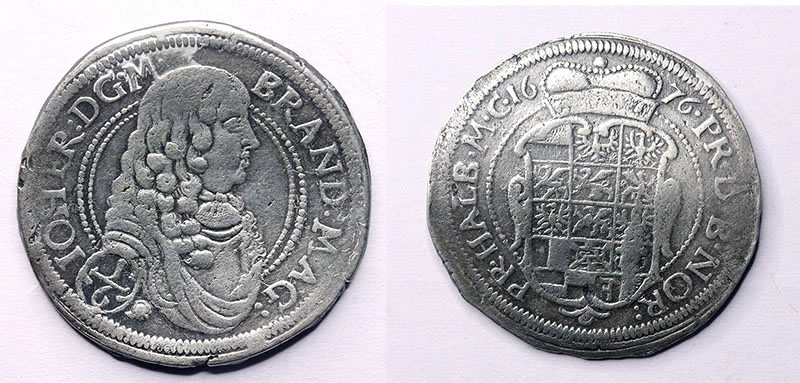 German States, Brandenburg Johann Friedrich 1/6 Taler silver 1676