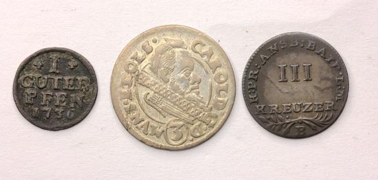 German States, Set of three early and choice silver coins 17th.-18th ...