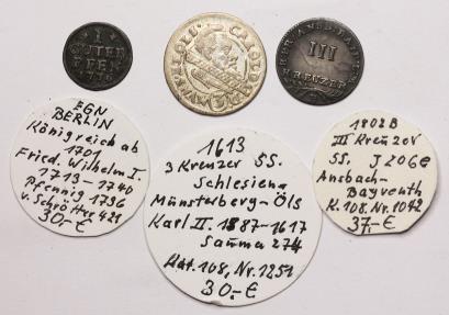 German States, Set of three early and choice silver coins 17th.-18th ...