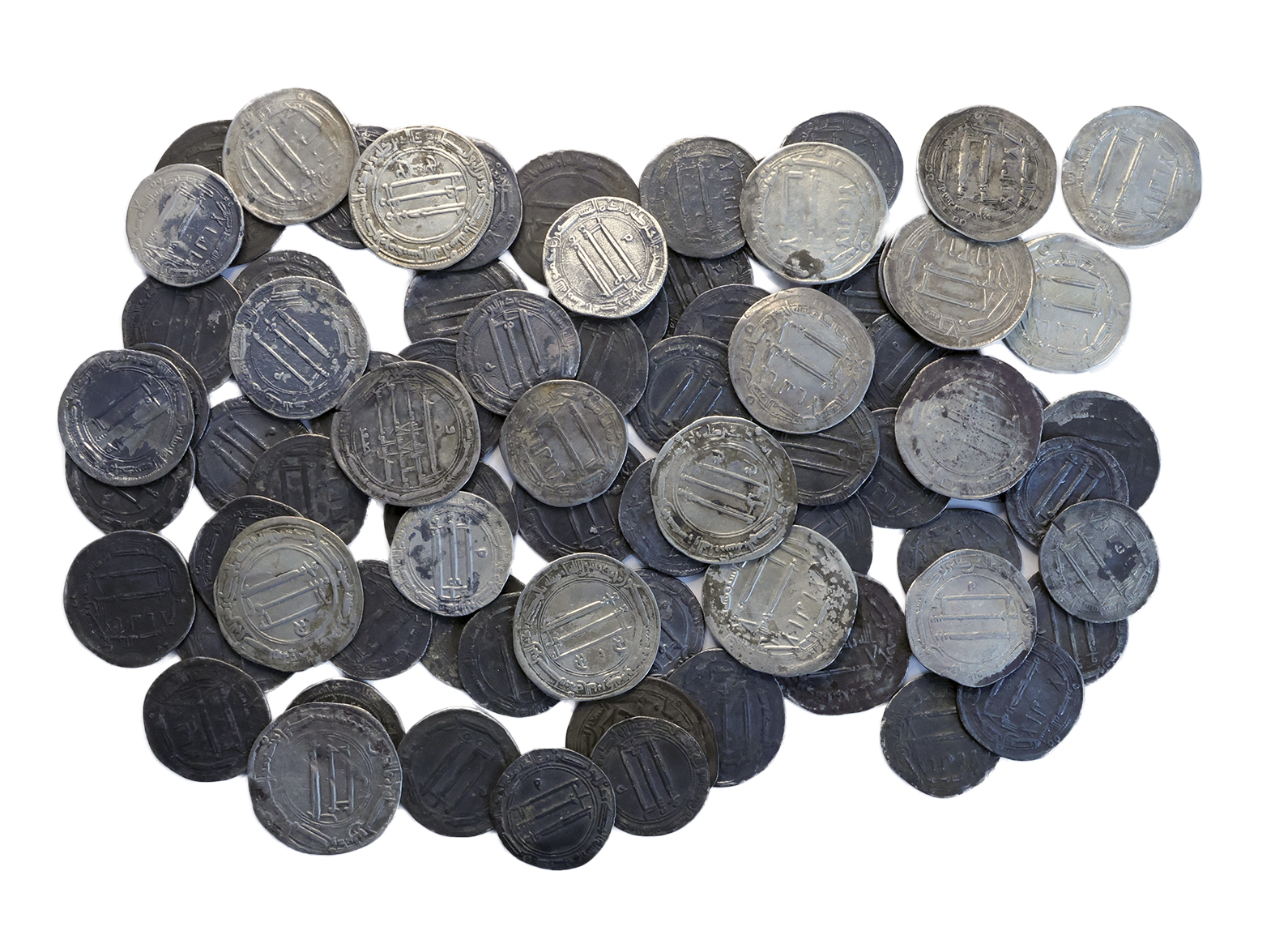 Islamic coins: Collection of 76 Abbasid silver dirhems, different ...