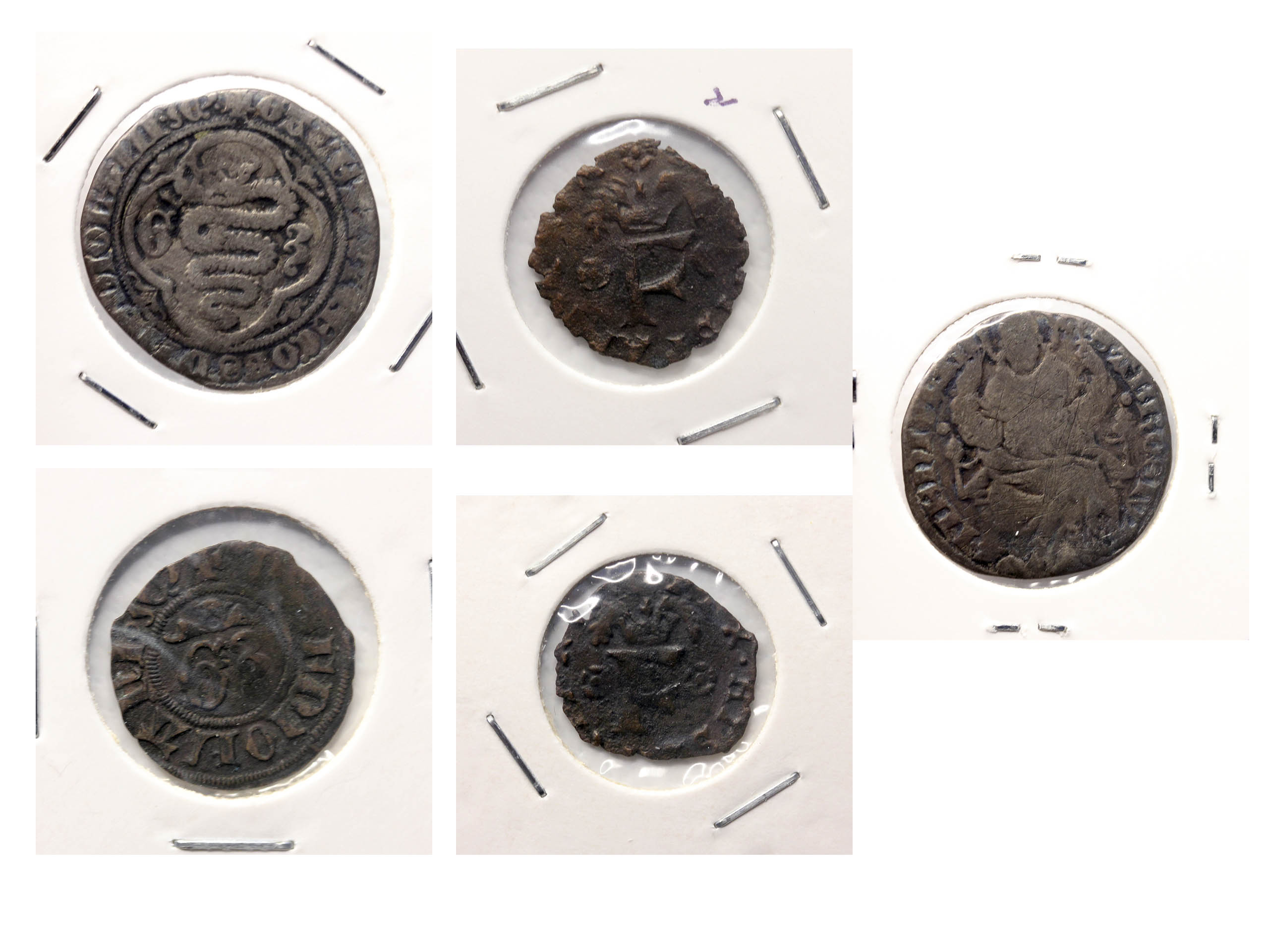 Italian States: Lot of 6 late Medieval silver coins from Milano 1395 ...