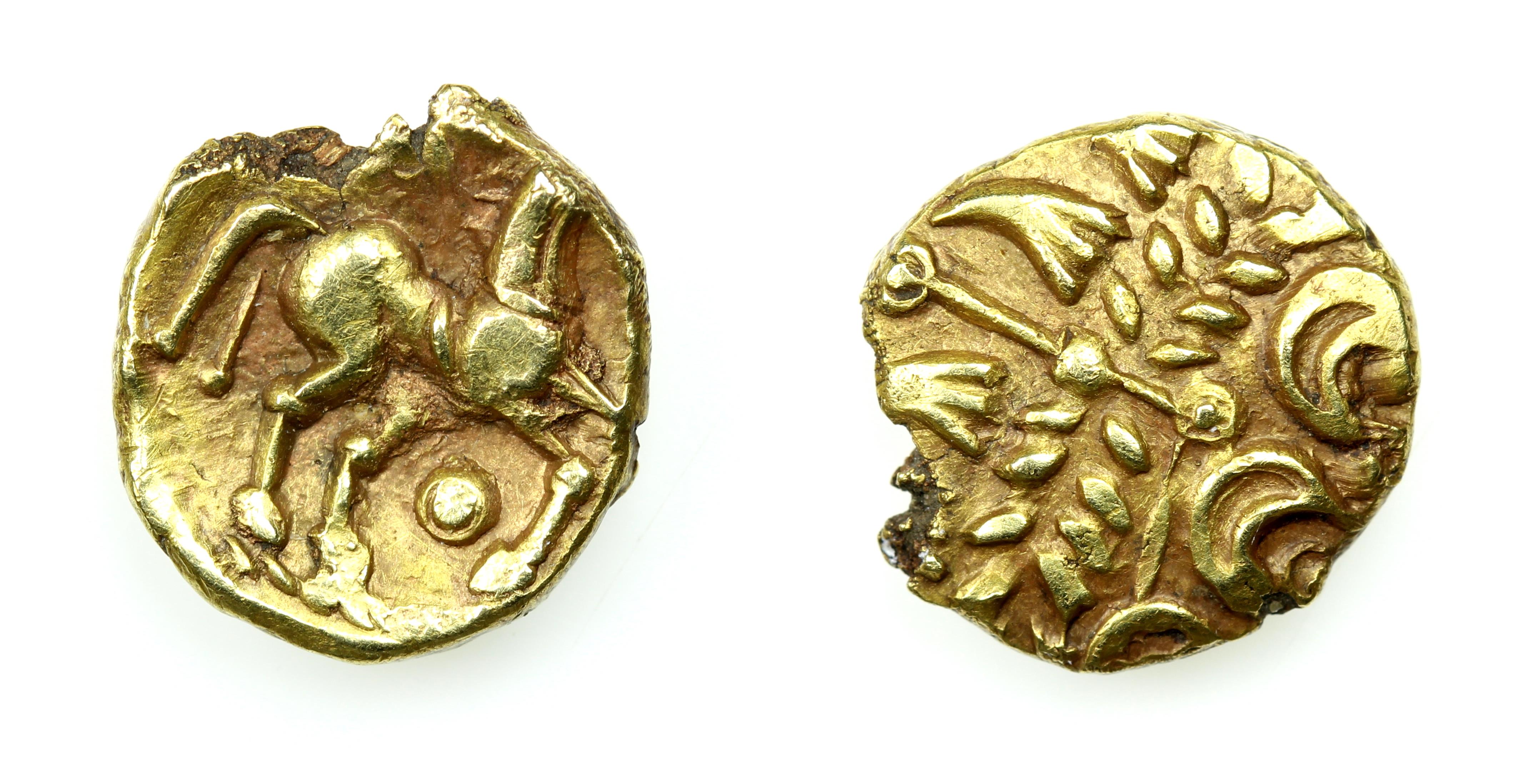 Eastern 1st Century BC Maldon Wheel Gold Quarter Stater | Celtic Coins