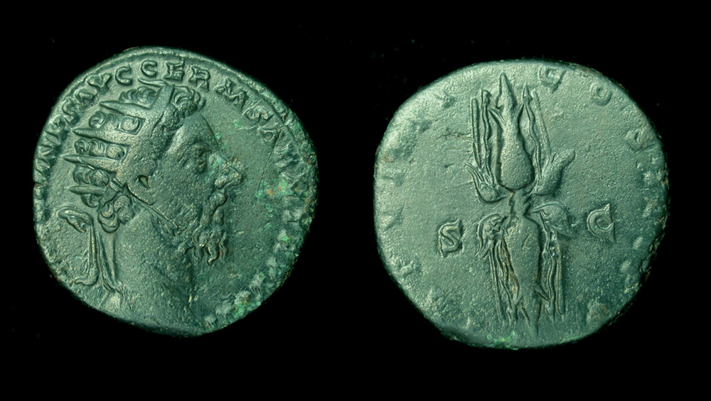 Marcus Aurelius, Dupondius, Winged Thunderbolt reverse | Roman Imperial ...