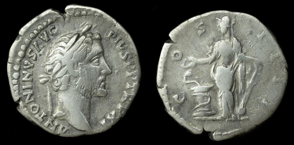 Antoninus Pius, Denarius, Salus reverse | Roman Imperial Coins