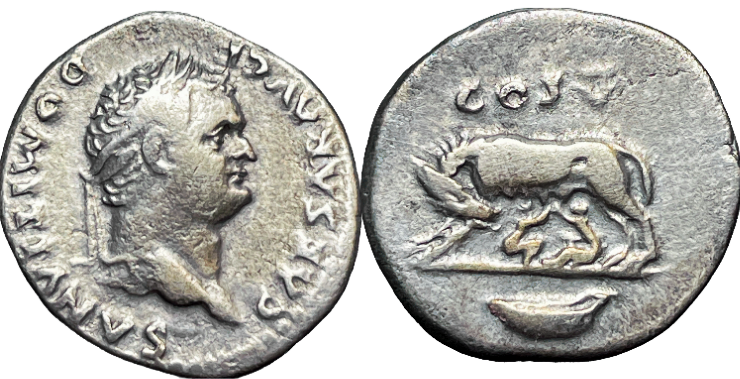 Domitian. As Caesar, AD 69-81. Rome mint. Struck under Vespasian, AD 77 ...