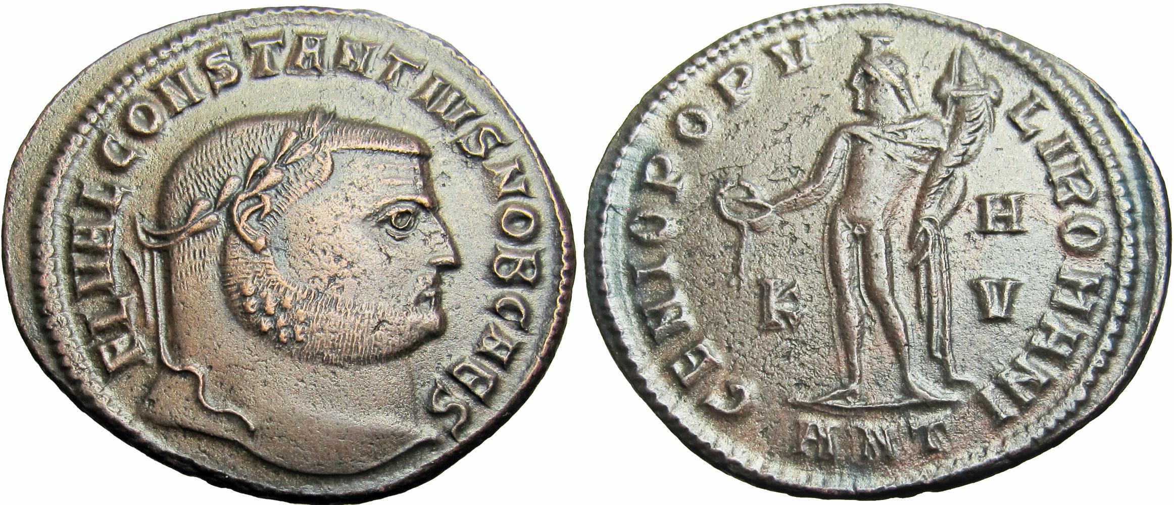 Constantius I as Caesar. Follis .High quality