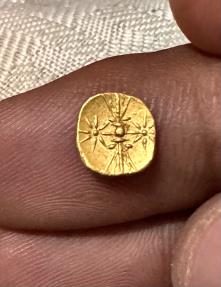 KYRENAICA. Kyrene. Magas, as Ptolemaic Governor,Gold. circa 308-305 BC. Obol . good very fine