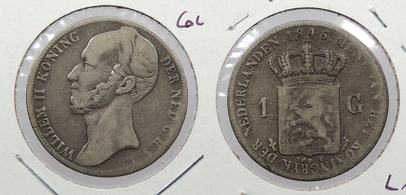 NETHERLANDS: 1845 Guilder | European Coins