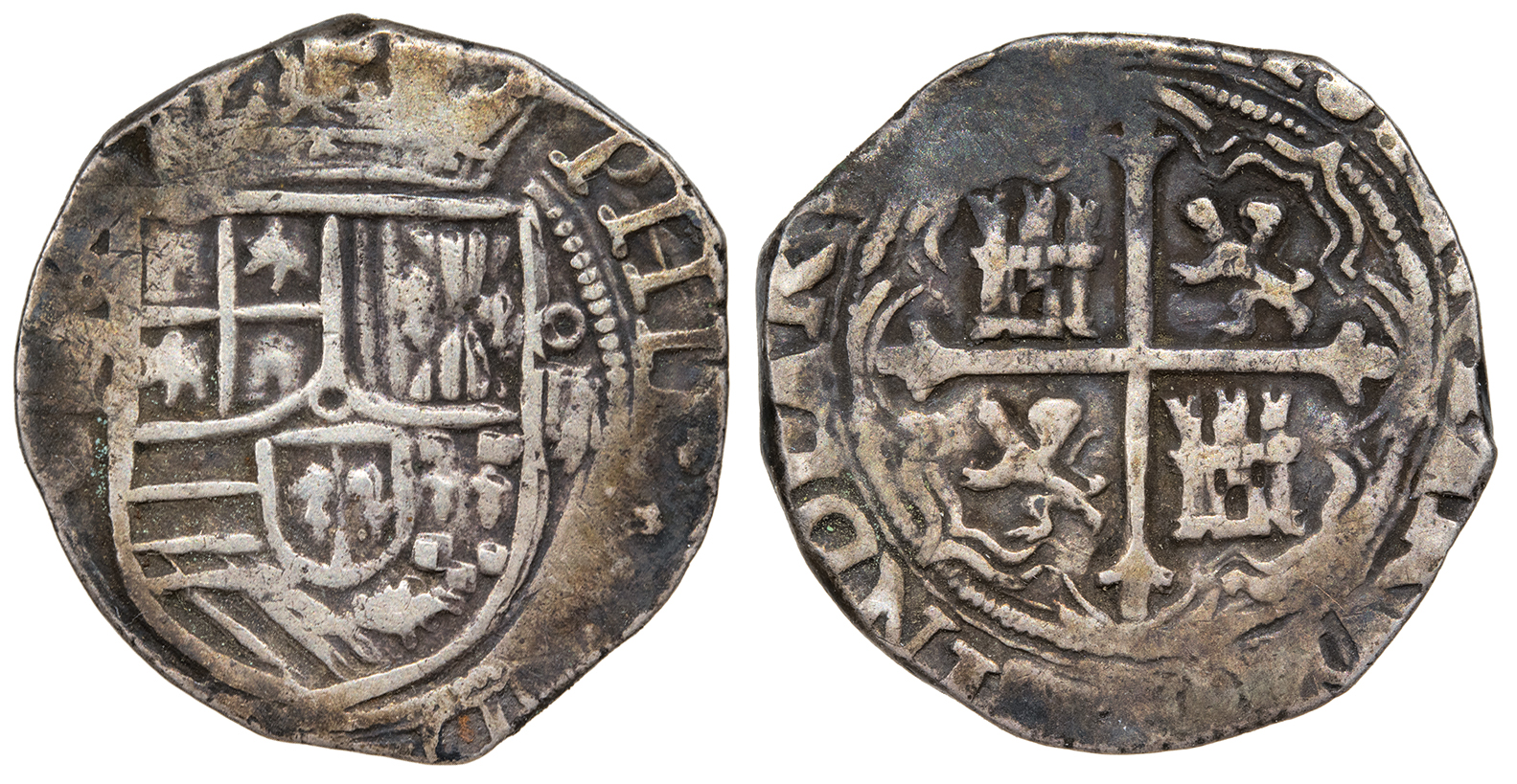 MEXICO Philip (Felipe) III ND (1598-1621) Cob 2 Reales Nice VF