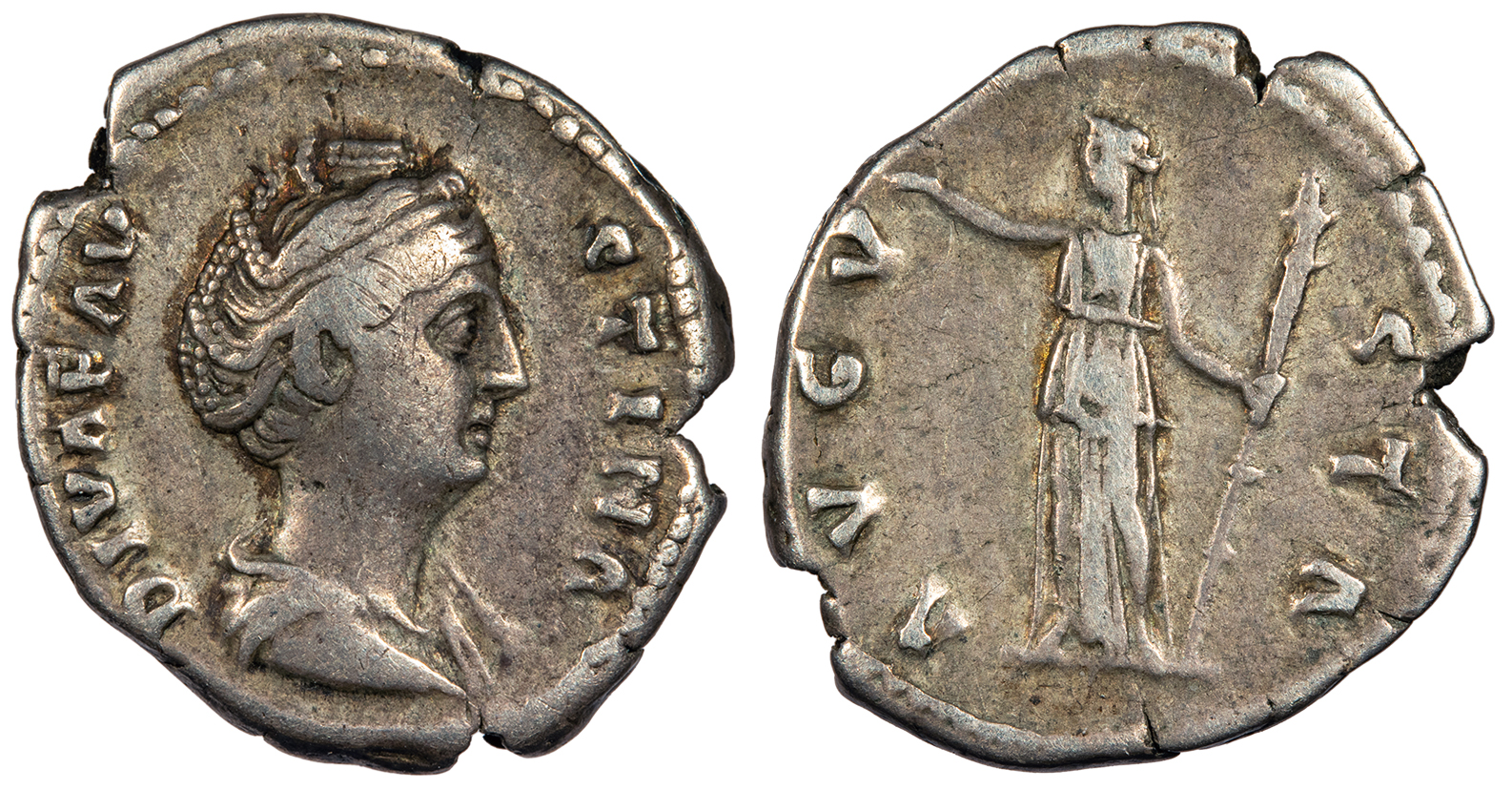 Diva Faustina I Died 141 A.D. Denarius Rome mint VF | Roman Imperial Coins