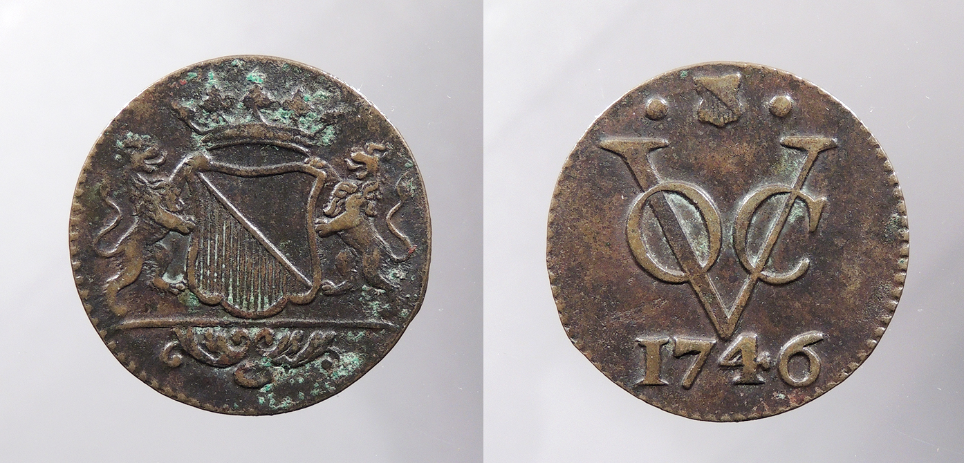 NETHERLANDS EAST INDIES: 1746 Dutch East India Co. (VOC) Duit