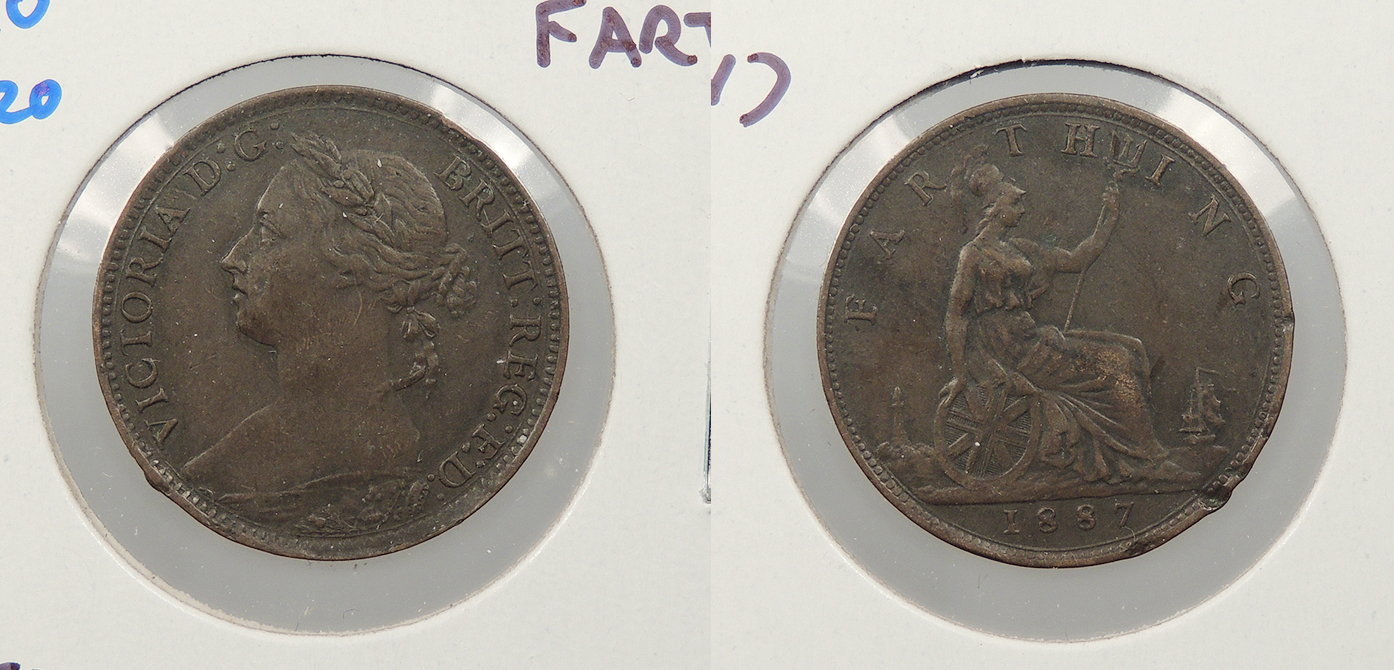GREAT BRITAIN: 1887 Victoria Farthing | European Coins