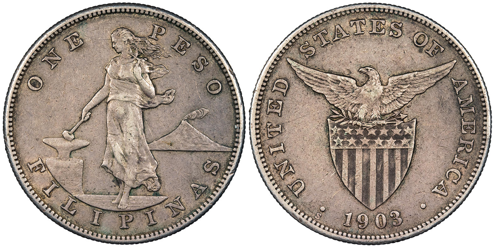 PHILIPPINES 1903-S Peso Choice EF | Asian and Middle Eastern Coins