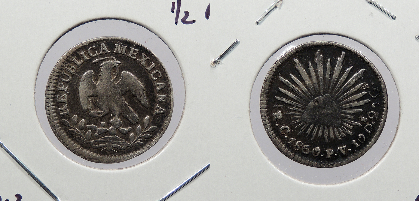 MEXICO: 1860-C PV 1/2 Real | North & Central American and Caribbean Coins
