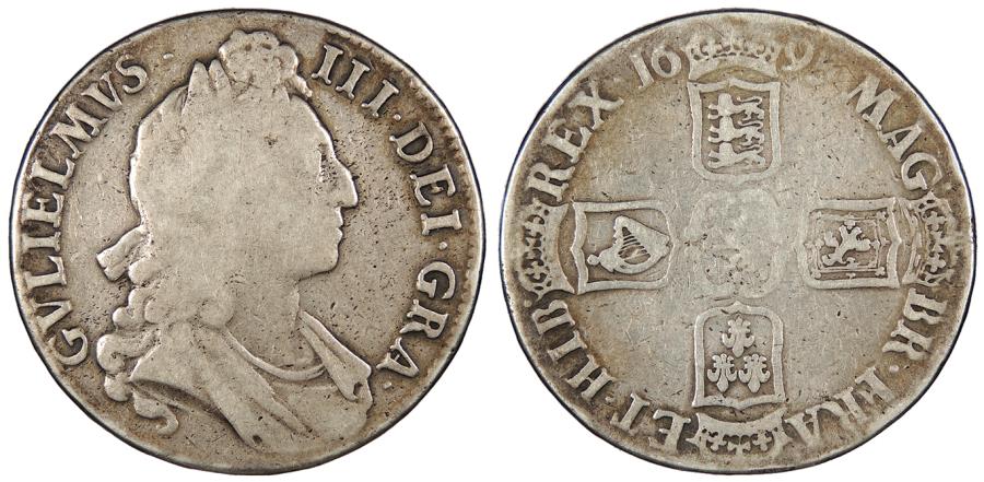 ENGLAND William III 1695 Crown About Fine | European Coins