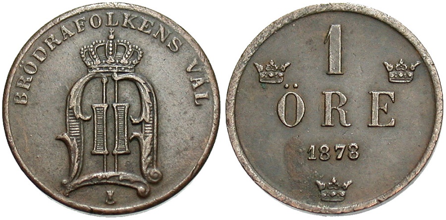SWEDEN: 1878 1 Ore | European Coins