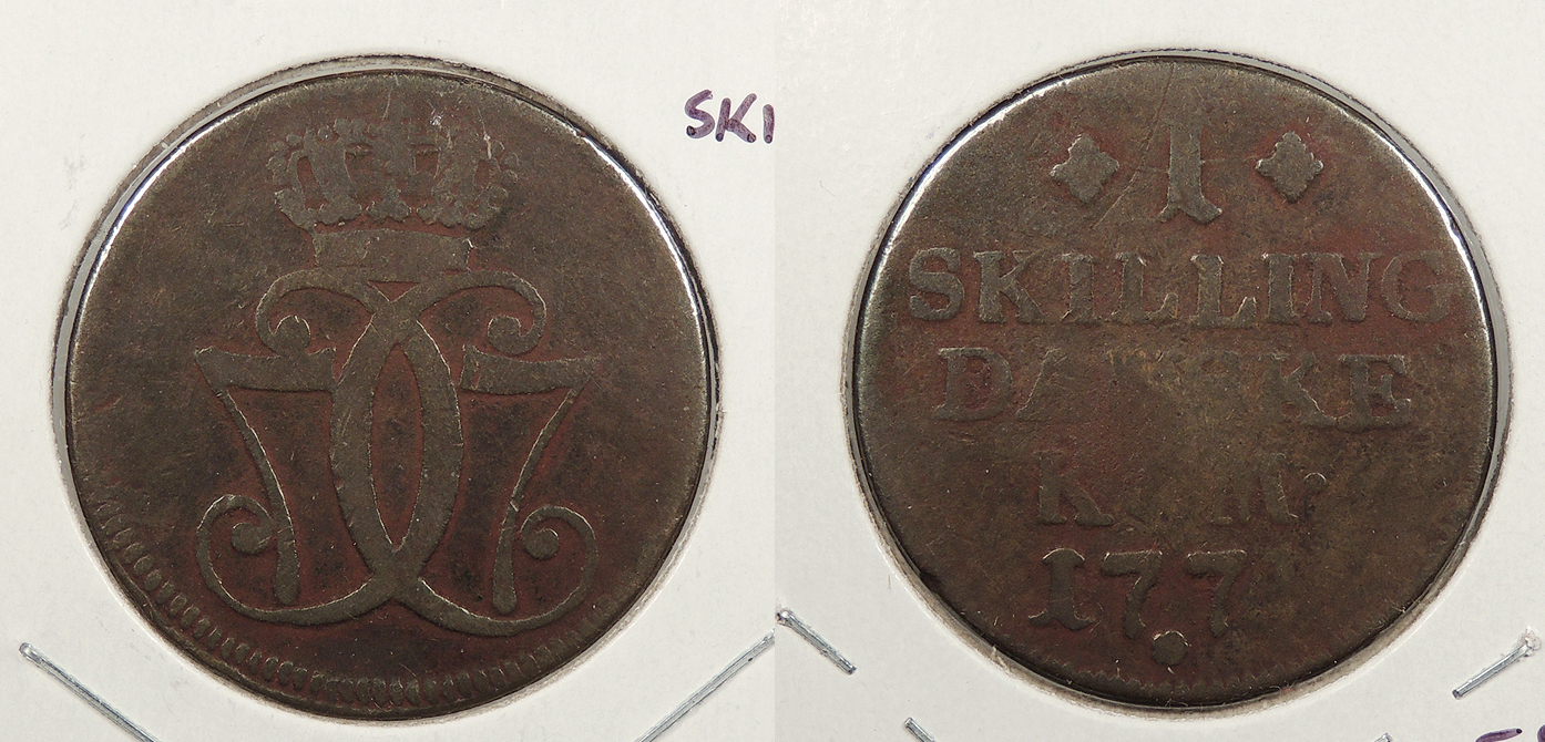DENMARK: 1771 Skilling | European Coins