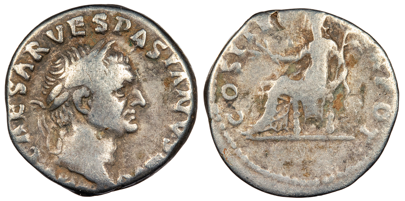 Vespasian 69-79 A.D. Denarius Rome mint Fine | Roman Imperial Coins