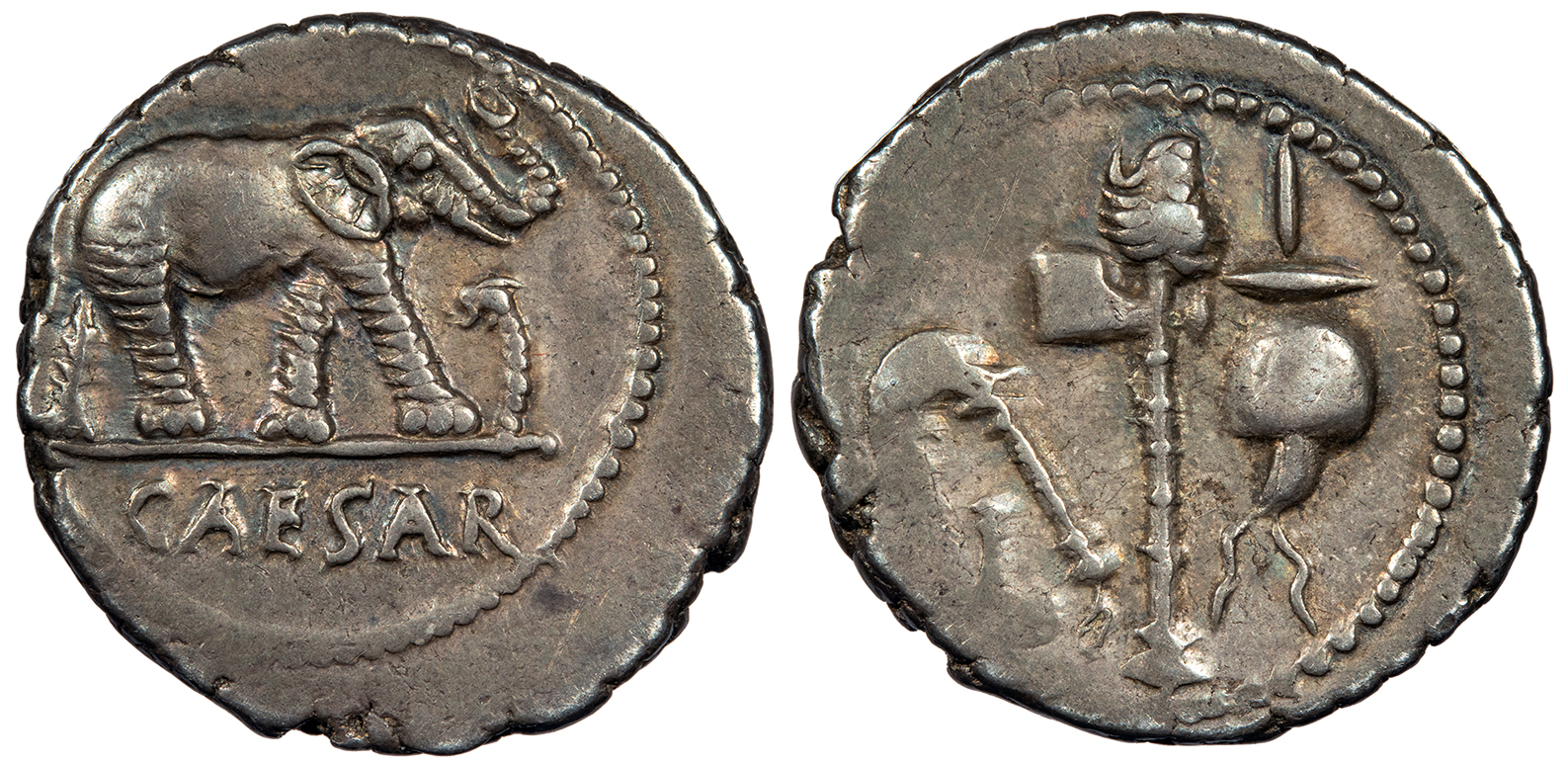 Julius Caesar 49-48 B.C. Denarius Military Mint moving with Caesar Good ...