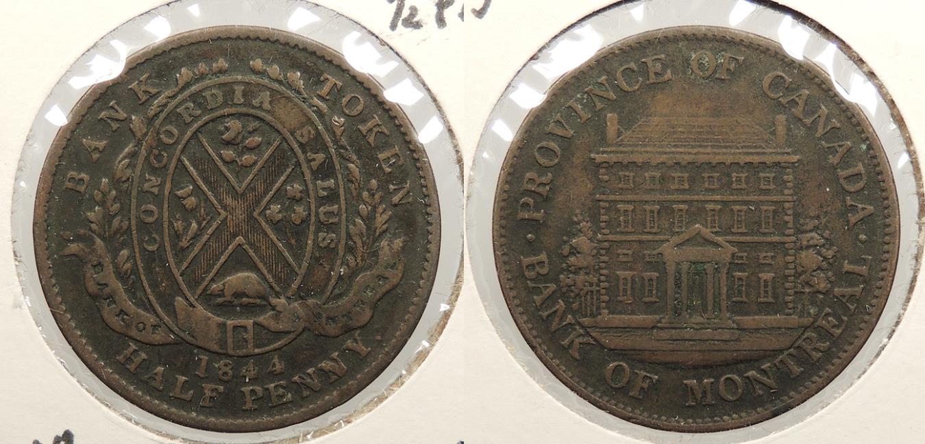 CANADA: Lower Canada 1844 Halfpenny Token | North & Central American ...