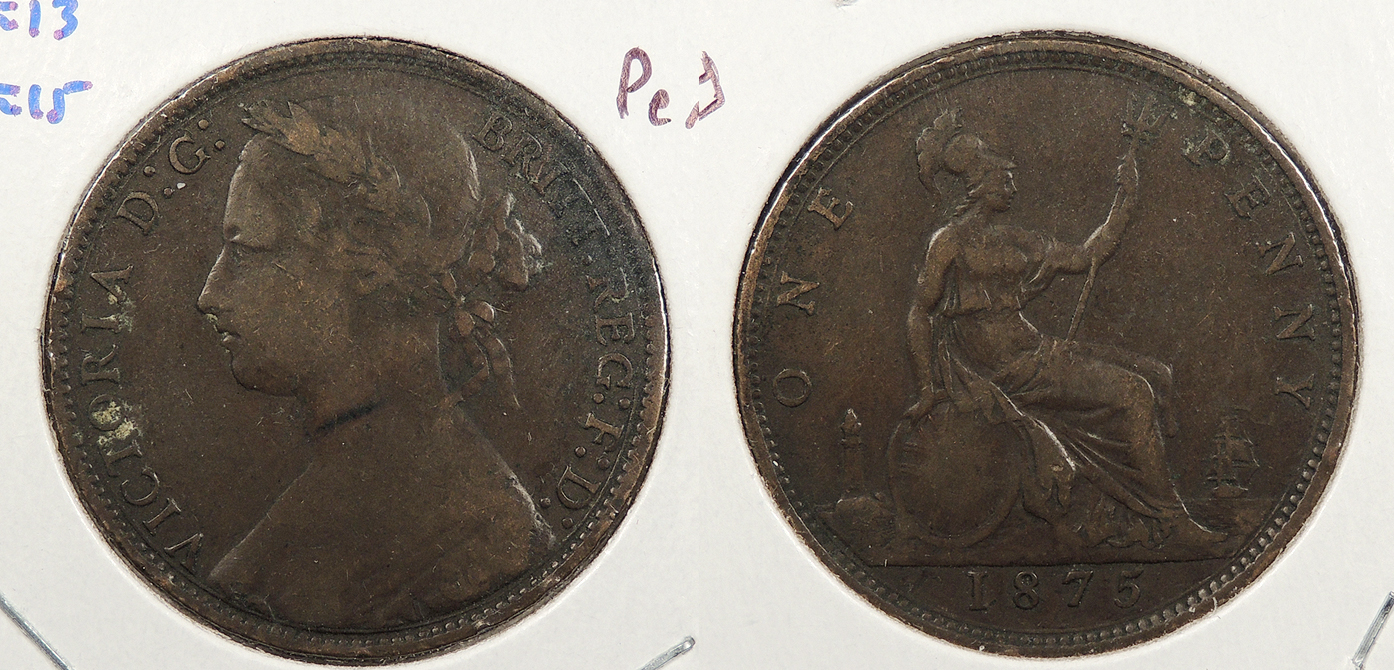 GREAT BRITAIN: 1875 Victoria Penny | European Coins