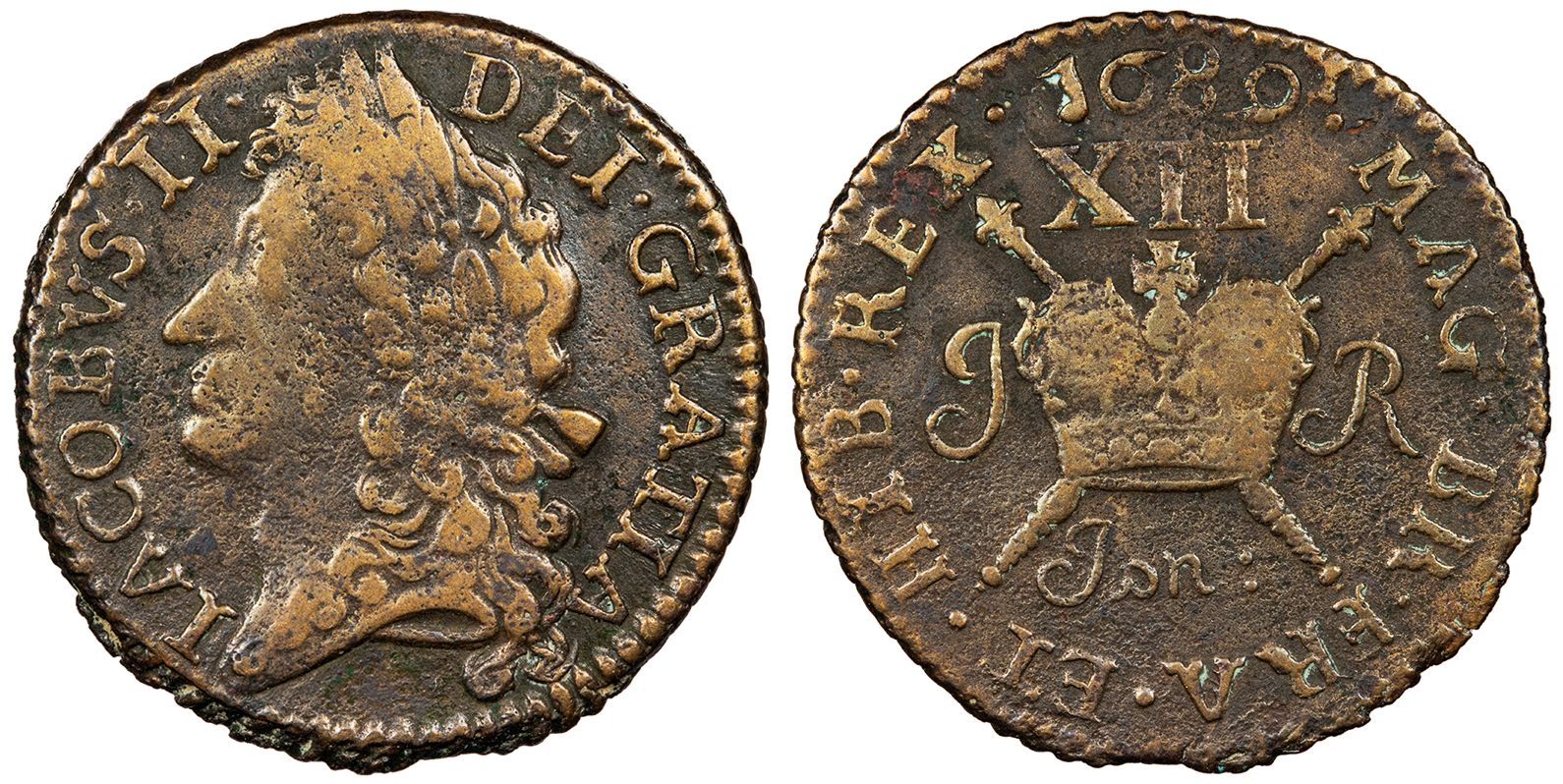 IRELAND James II January 1689 Shilling EF | European Coins