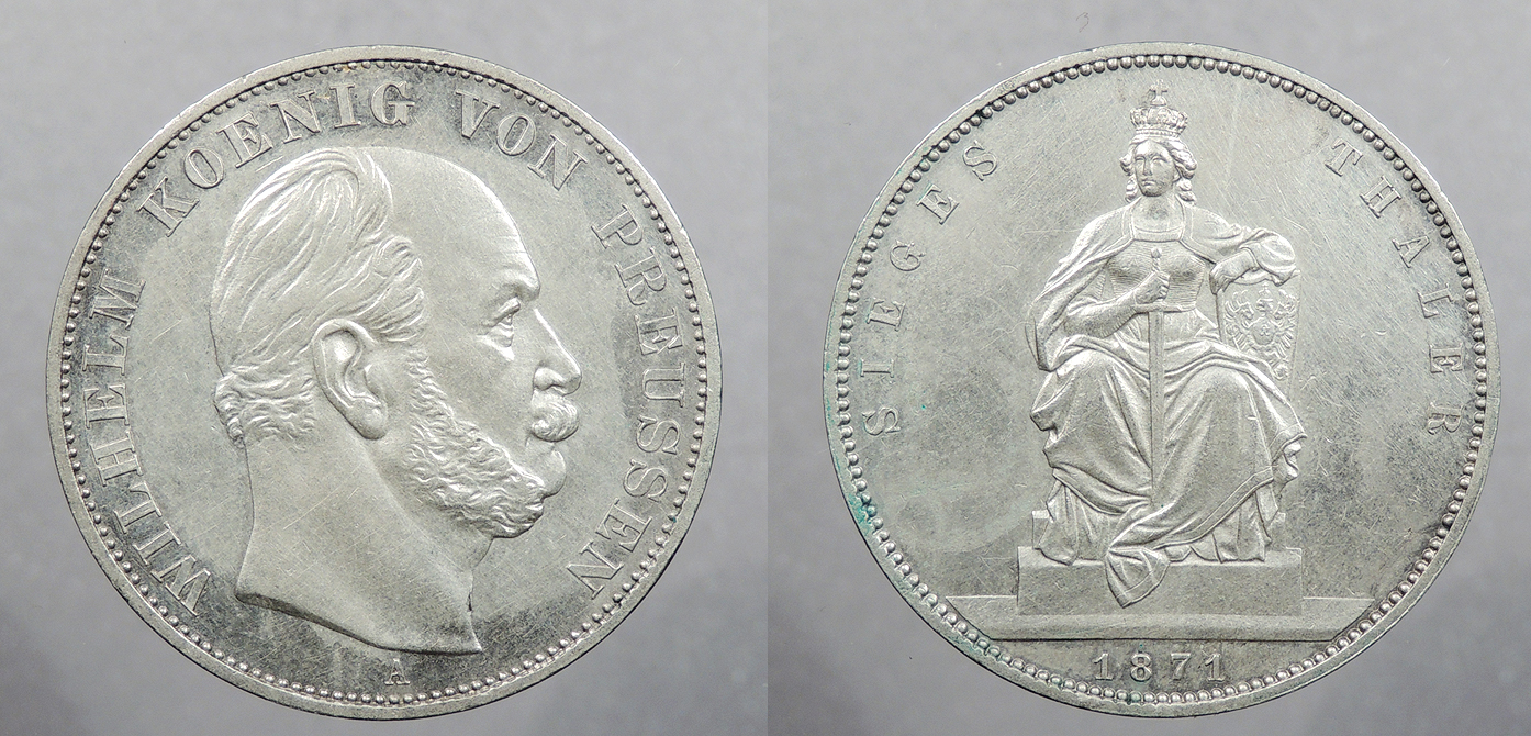 GERMAN STATES: Prussia 1871-A Sieges Thaler Talar (Thaler) | European Coins