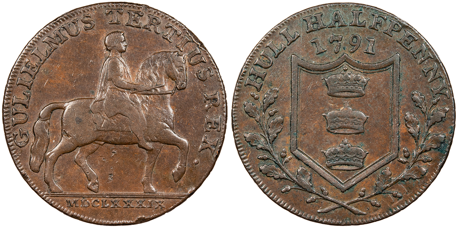 GREAT BRITAIN Yorkshire 1791 Halfpenny Conder Token EF | European Coins