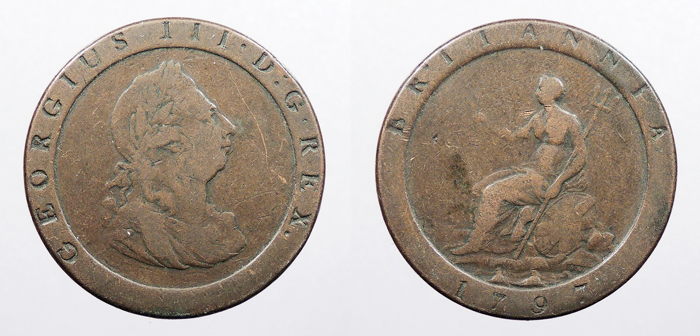 GREAT BRITAIN: 1797 George III Penny | European Coins
