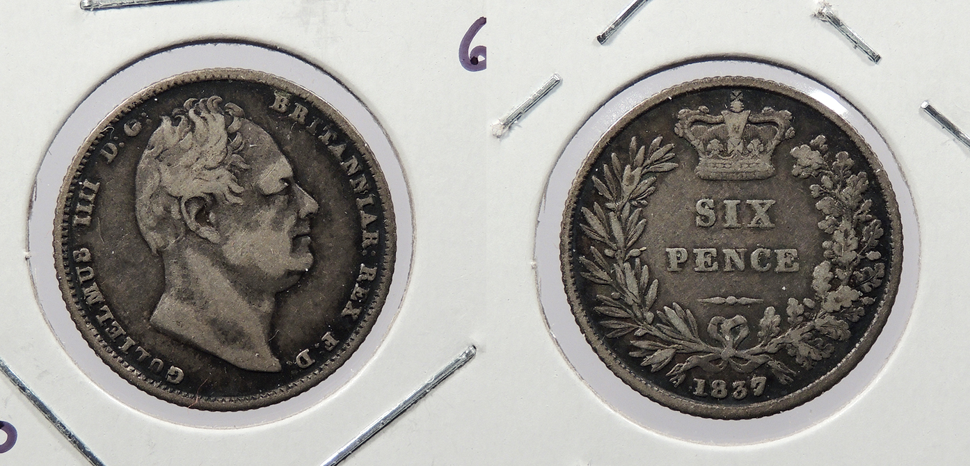 GREAT BRITAIN: 1837 William IV Sixpence (6 pence) | European Coins