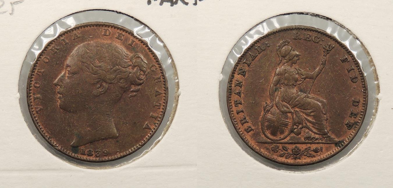 GREAT BRITAIN: 1839 Victoria Farthing | European Coins