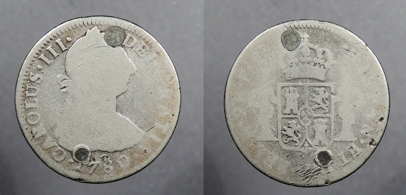 MEXICO: Spanish Colonial 1782-Mo FF Charles III 2 Reales | North ...