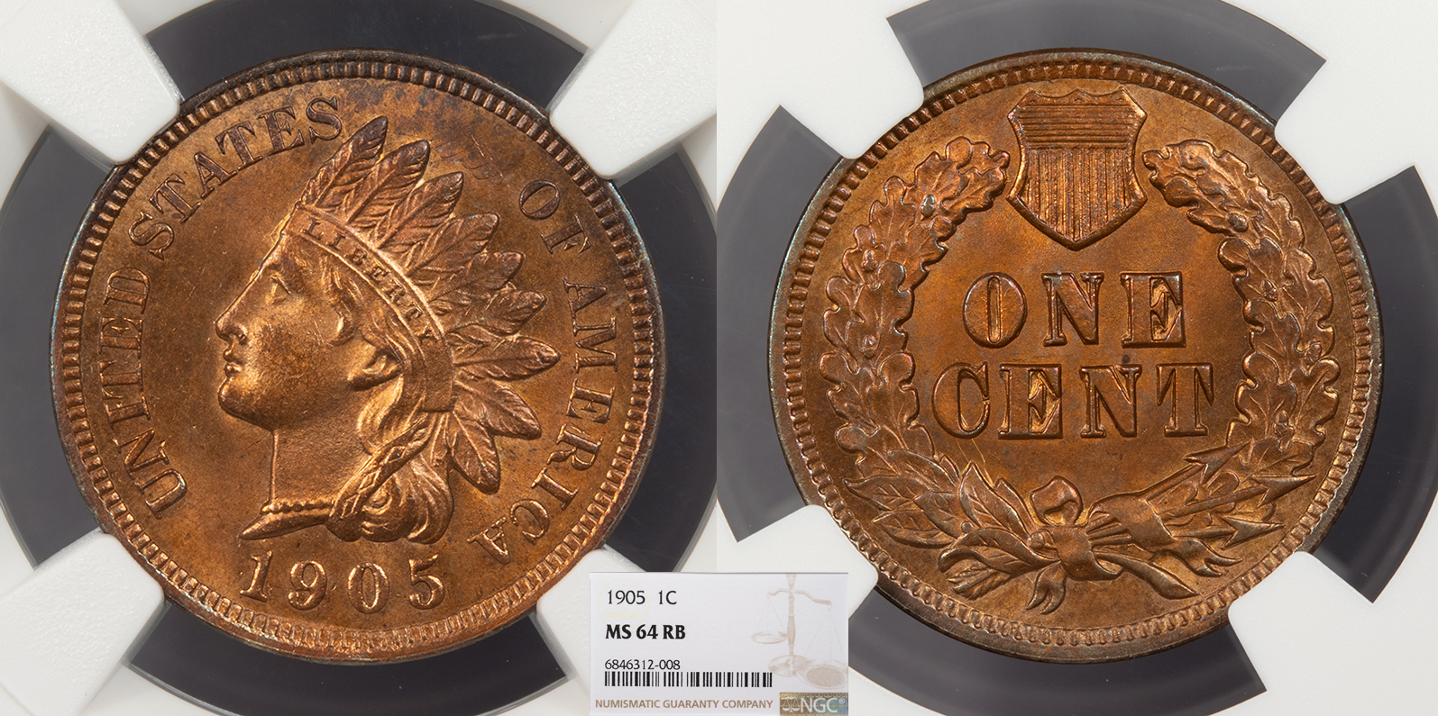 1905 Indian Head 1 Cent NGC MS-64 RB | Miscellaneous