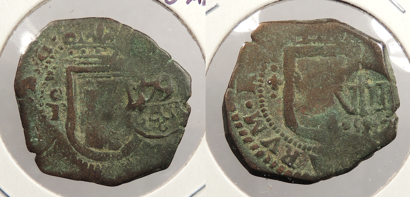 SPAIN: 1641 Countermarked 8 Maravedis | European Coins