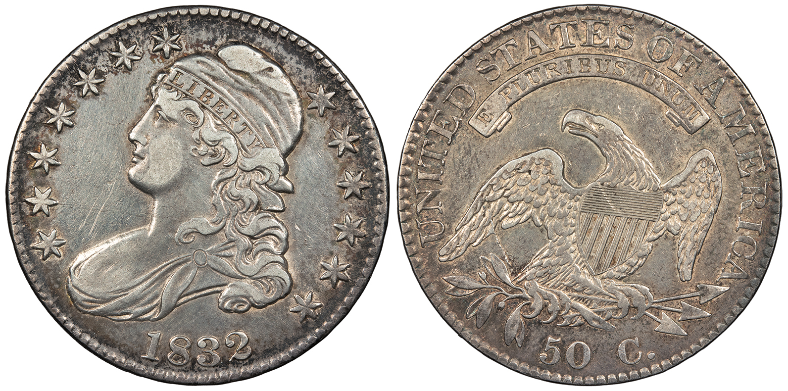 1832 Capped Bust 50 Cents (Half Dollar) Large Letters EF | Miscellaneous