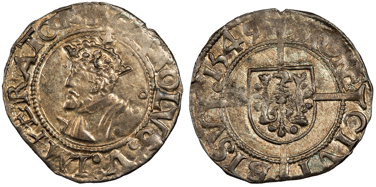 FRANCE Besançon Charles V, as Holy Roman Emperor 1530-1556 1/2 Blanc ...